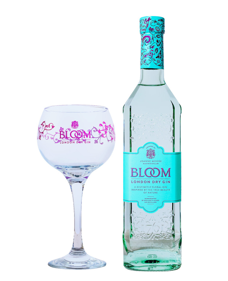 Bloom Gin mit Copa Glas kaufen - 0,7L 40%