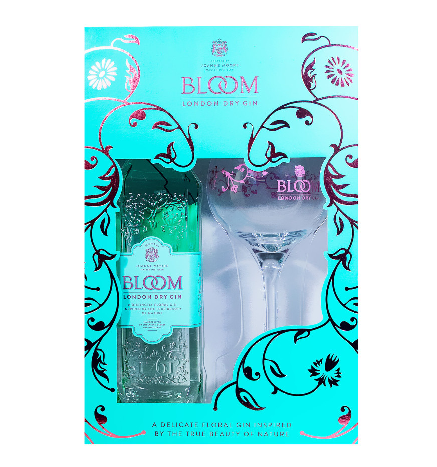 Bloom Gin mit Copa Glas kaufen - 0,7L 40%
